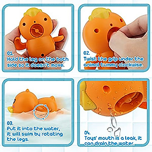 DWI Dowellin Bath Toys Magnetic Fishing Games Baby Bath Toys, Wind-up Swimming Fish Duck Whale Toys Floating Pool Bathtub Water Toys for Toddlers Kids Infant Age 18 Months and up Girl Boy
