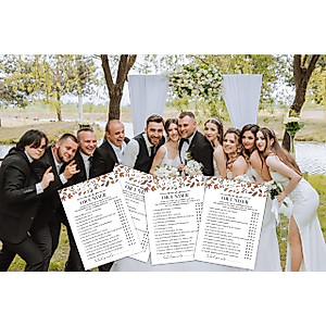 Fall Bridal Shower Games – 25 Pack, Over Or Under Game, Autumn Floral Wedding Shower Games Cards, Newlyweds Party Decoration, Engagement Party Games, Bachelorette Party Ideas -06