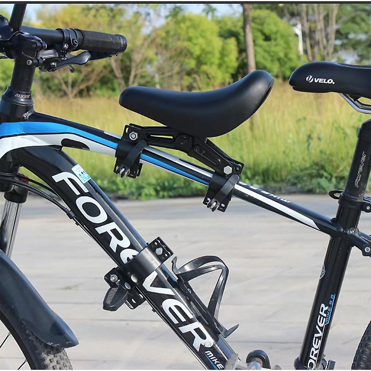 NELOMO Front Mounted Bicycle Seats for Children Kids Handlebars Foot Pedals Set Mountain Bike Child Seat Kids Bike Seat Suitable for MTB and City Bicycles