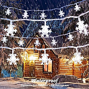 Christmas Lights Snowflake String Lights 19.6 ft 40 LED Fairy Lights Winter Wonderland Lighted Decor for Xmas Garden Patio Bedroom Party Decor Battery Operated Indoor Outdoor Celebration Lighting
