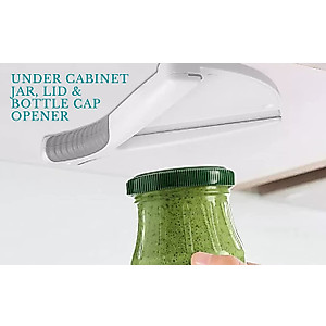 Jar Opener - Perfect Kitchen Gadget for Seniors and Those with Weak Hands or Arthritis - Under Cabinet Mountable with Adjustable Grips for All Jar and Bottle Sizes"