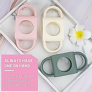 3 Pack Bottle Handles Compatible with Dr Brown Wide-Neck Bottles Non-Slip Easy Grip Handles - BPA-Free Food Grade Silicone Dishwasher Safe - Milk White, Green, Pink