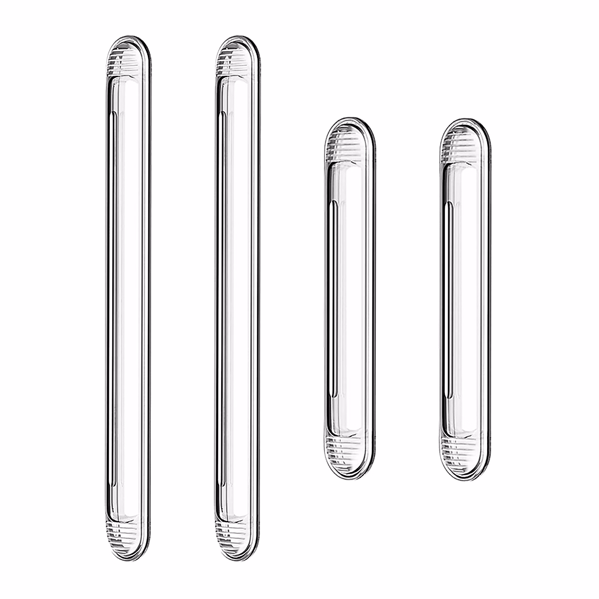 APKULEEP Clear Furniture Bumpers, Self Adhesive Rubber Bumpers, Door Stoppers Wall Protector, Silicone Strip for Sliding Door Cabinet Drawers (2long2short)