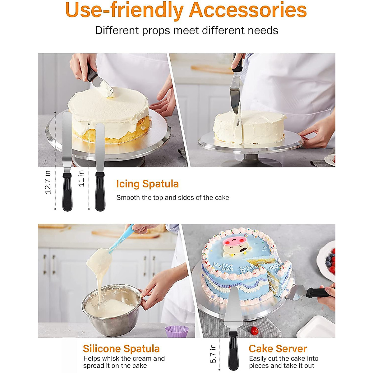 Springform Pan set, Nonstick Leakproof 3 Pcs(4"/7"/9") Cake Pan Bakeware Cheesecake Pan with 3 PcsIcing Spatula, Baking Pan, Round Cake Pans, Cake Decorating Kit, Baking Supplies, Cake Mold-Red