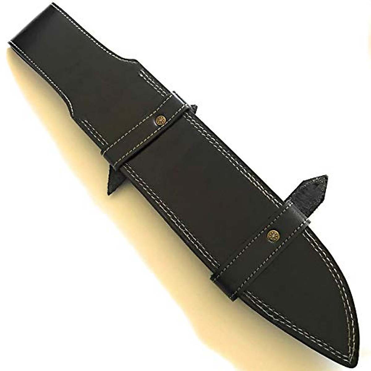16.5" long custom handmade leather sheath for 10"—10.5" blade boeie knife