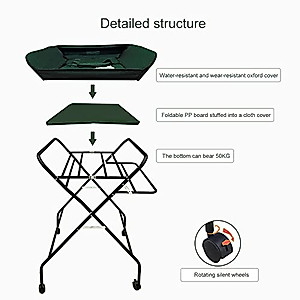 Portable Baby Changing Table, Diaper Changing Table Dresser Changing Station for Infant, Diaper Changing Table Pad, Mobile Nursery Organizer for Newborn -Green…