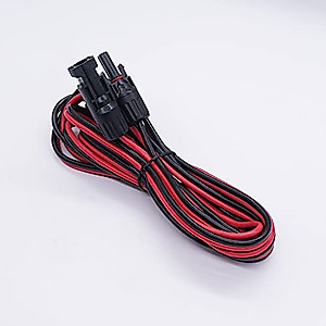 weideer Solar Panel Extension Cable 20FT 12AWG Connector Cable with Female and Male Extension Cable Wire Adapter Kit (20FT Red + 20FT Black) K-V001-12-20