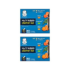 Gerber My 1st Veggies Starter Kit, Carrot, Green Bean & Sweet Potato Puree, 2 Ounce - 6 Count (Pack of 2)
