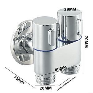 G12 1-In-2-Out Dual Control Valve, held Bidet Sprayer for Toilet, Mini Toilet Faucet Sprayer Kit Butt Washer, Hand Shower Bidet Attachment for Machine and Toilet.