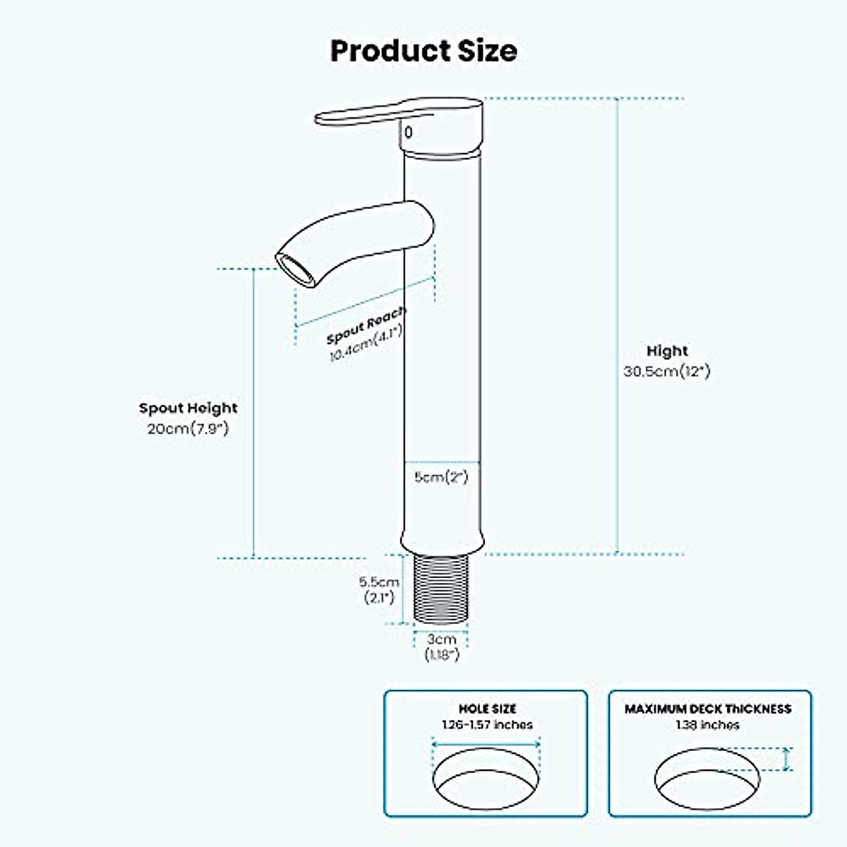 Bathroom Vessel Sink Faucet Single Handle Matte Black Lavatory Vanity Mixer Tap Single Hole Morden Tall Bathroom Faucet