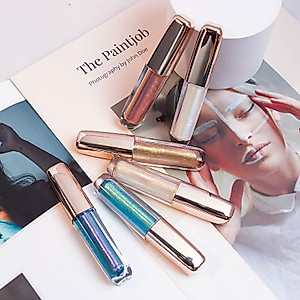 BONNIE CHOICE Metallic Liquid Chameleon Eyeshadow, 6 Colors Holographic Glitter Multichrome Eyeshadows Highly Pigmented Long-lasting Eye Shadow Makeup Kit Gifts for Women