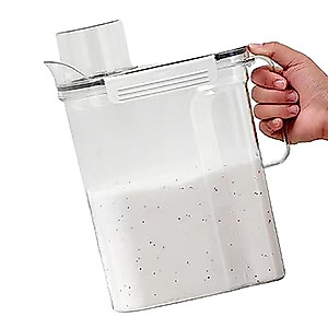 Detergent Storage Bucket, Durable PP Material Washing Powder Container With Measuring Cup Lid, Useful Design Detergent Dispenser, Large Capacity Laundry Powder Storage Dishwashing Liquid