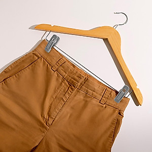 Feelorna 20 Pcs Velvet Hangers Clips, Non-Slip Clothes Hanger Clips Multi-Purpose Hanger Clips Strong Finger Flocked Clips for Pants Skirt Clothes Velvet Hanger (Gray)