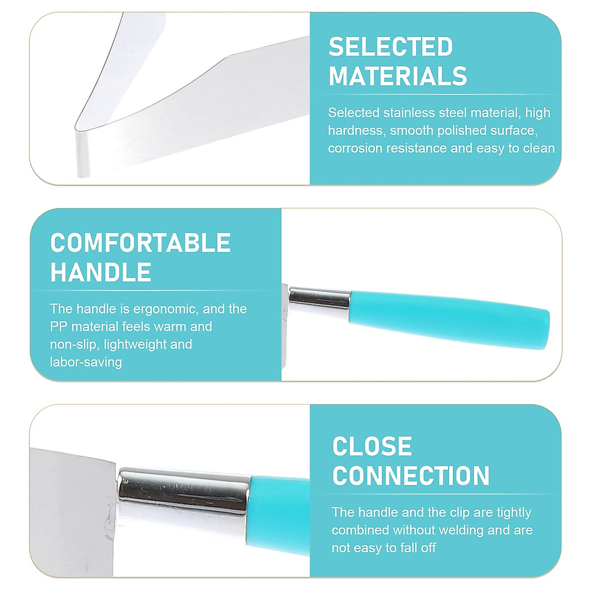 DOITOOL 2Pcs Cake Slicer Cutter Stainless Steel Cake Server Slicer Pie Knife, Cake Lifter Tools Professional Cake Knife Pastries Divider Cake Cut Clip