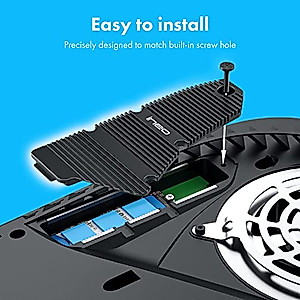 ineo PS5 Heatsink, M.2 NVME SSD Heatsink for PS5 Internal PCIe M.2 NVMe Gaming SSD, Magnesium Aluminum Alloy Designed with Pure Copper Strip [M24]