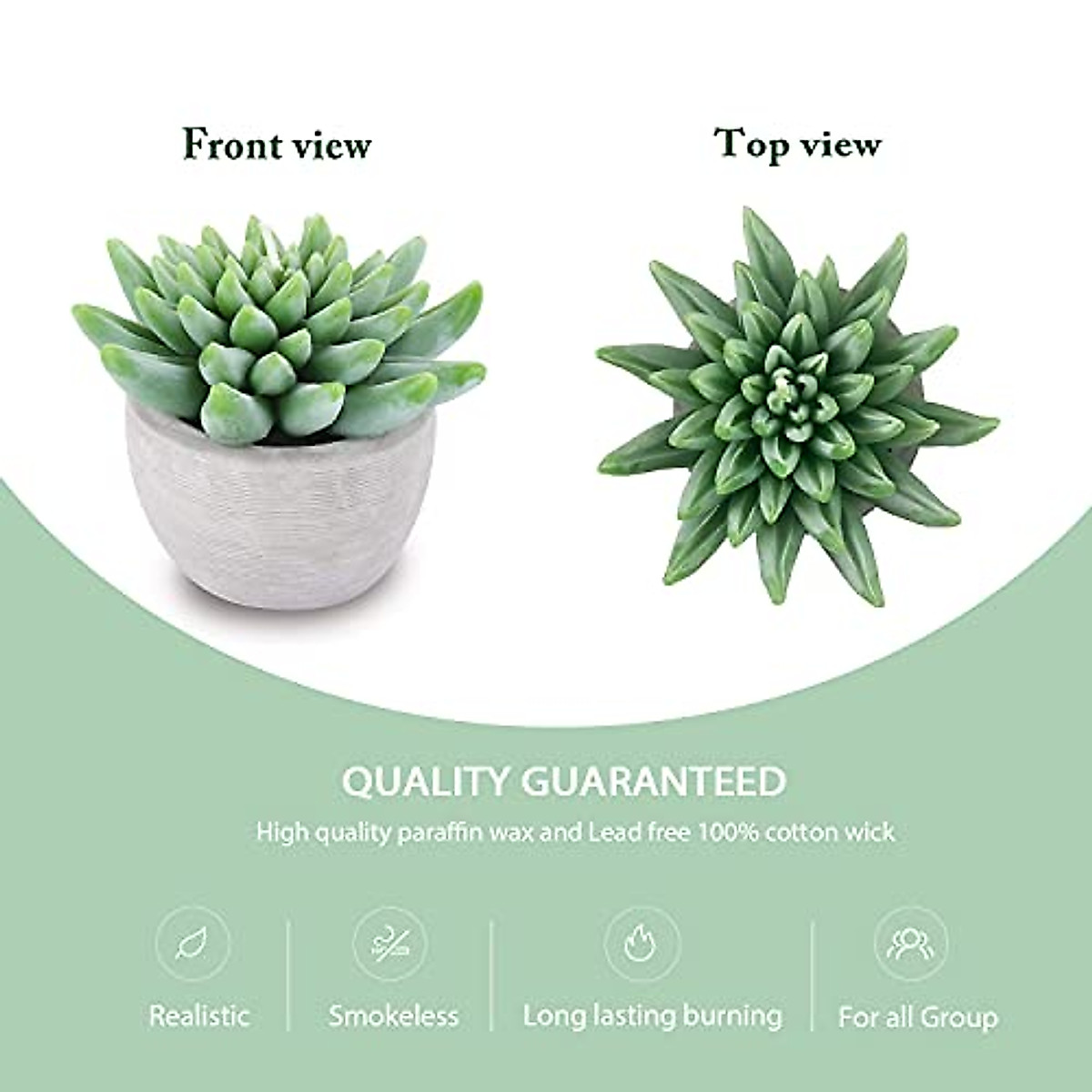 EMOHOME Citronella Aroma Candles, Succulent Candle Set with Terracotta Pots for Home and Party Decor, Festival Presents, Birthday Gifts.Gift.