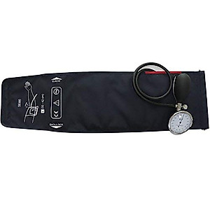 Manual Blood Pressure Cuff, Single Tube Cuff with Pressure Gauge and Inflation Bulb (Large Adult)