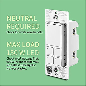 Zooz 700 Series Z-Wave Plus Mesh Network Scene Controller ZEN32, White | Z-Wave Hub Required