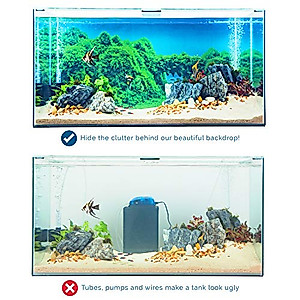 JUBMACH Premium Aquarium Background Poster | Underwater World Fish Tank Background Aquarium Background Decoration Terrarium Background Durable PVC Double Sides Undersea Backdrop Picture (24 x 71)