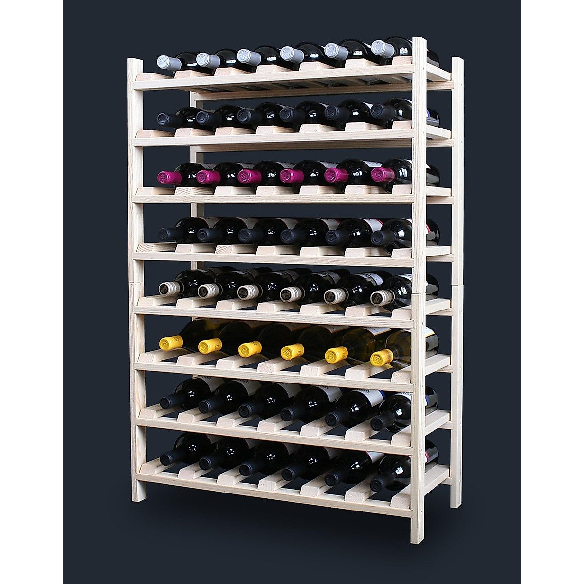 Creekside 48 Bottle Modular Wine Shelves (Pine) by Creekside - Exclusive 12-inch deep design, bottle necks don't stick out! Quality, high grade pine, 12", Pine