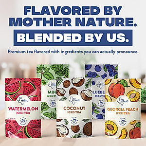 HTeaO Georgia Peach Black Tea Sachets - 8 Gallons Per Package - Real Texas-Style Flavored Iced Tea in 5 Minutes (Pack of 16 Sachet Bags)