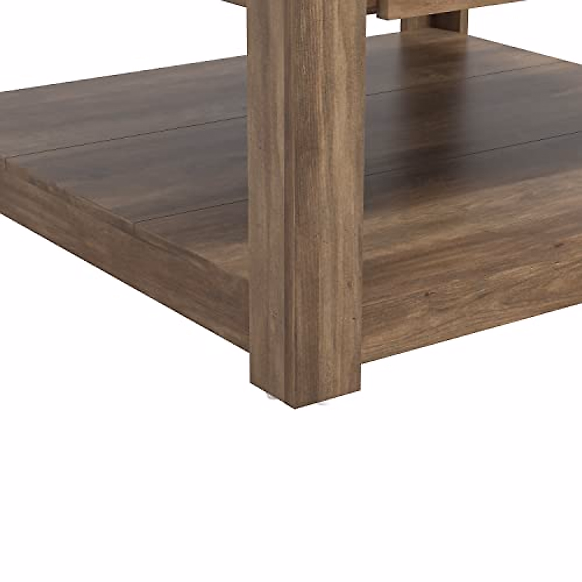 Galano Philia Square Coffee Table - Hidden Compartment and Storage Shelf - Modern Tabletop Dining Table for Living Room - Engineered Wood - Easy Assembly - Knotty Oak