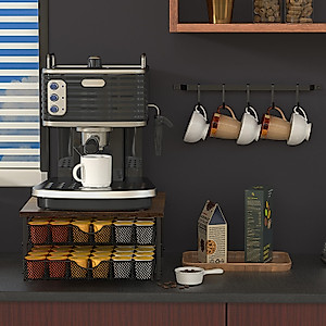 Coffee Pod Drawer Holder Capsule Storage Organizer 2 Tier Coffee Pods Holder With Sliding Baskets for 72 Capacity K Pod, Suit for Home Office Cafe Counter (Black)