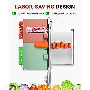 BAOSHISHAN Meat Slicer Meat Bone Cutter Manual Ribs Chopper for Fish Chicken Beef Frozen Meat Vegetables Deli Food Slicing Machine Home Cooking Use