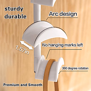 Purse Hanger-360 °Rotation,Hangers, Widened Arc - Not Afraid of Deformation of The Bag Hanger, Premium and Smooth Closet Purse Hanger,Handbag Hanger,Purse Hangers for Closet (White 1 Piece)