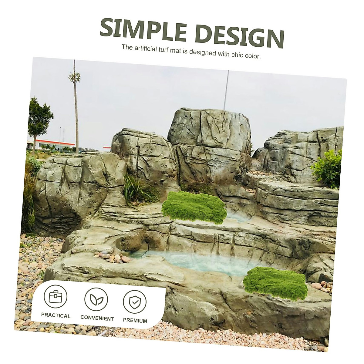 Toddmomy 3pcs Artificial Moss Artificial Turf Micro Landscape Tabletop Decor Greenery Decor Cuttable Fake Turf Sand Table Turf Mat Sand Table Grass Mat Fake Turf Pad Green Turf Plastic