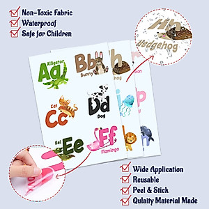 Alphabets Stickers Wall Decals Peel and Stick for Kids Classroom Playroom Decor, Transparent Design Preschool Educational Animals Weather ABC Alphabets Numbers Learning Wall Stickers for Toddler Kids