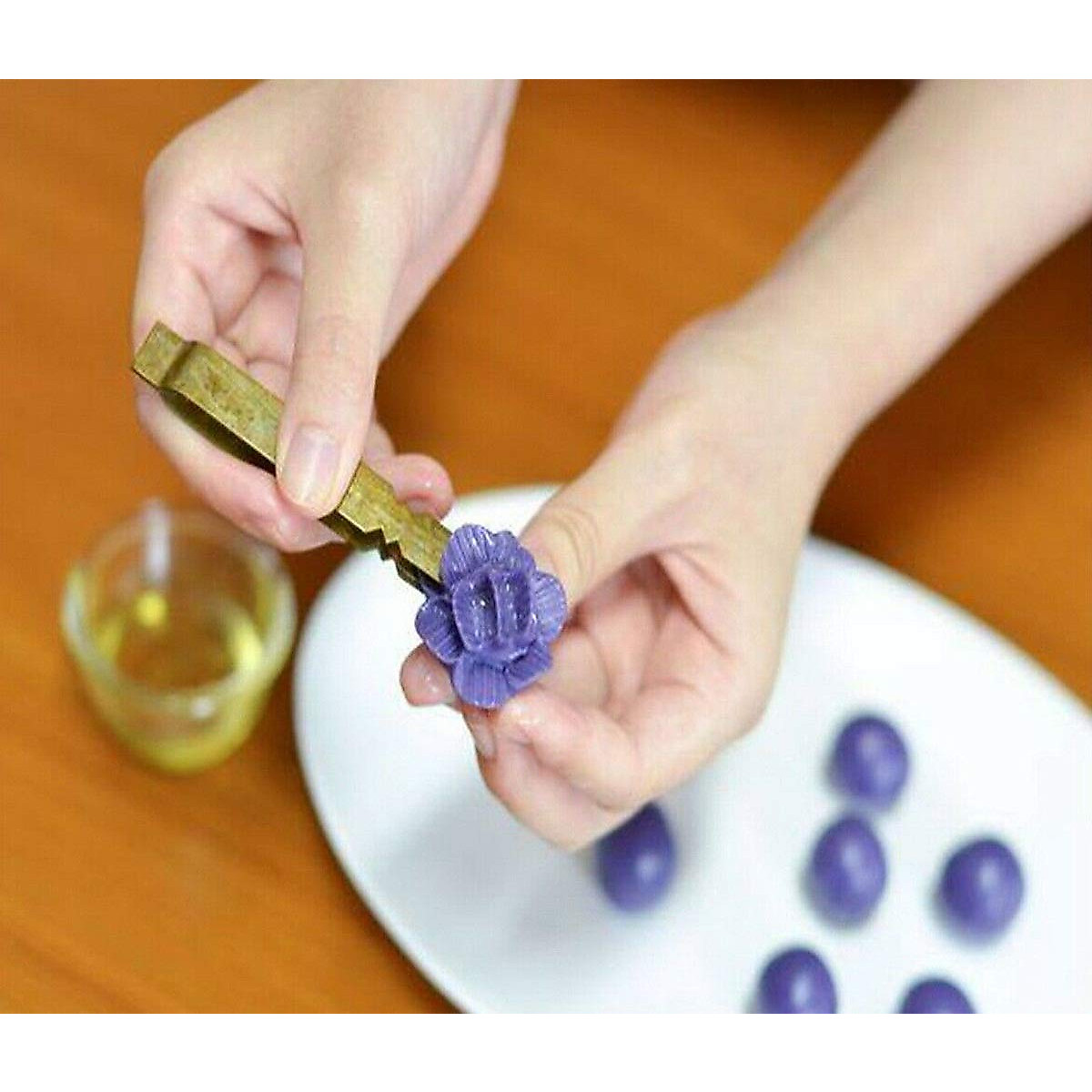 2 Pcs Pastry Tongs Thai Dessert Chor Muang Flower Shaped Dumpling Cooking Gadget Traditional