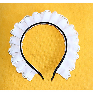 MAYSONG Women's Maid Cosplay Hair Hoop Gothic Headband white