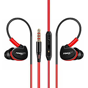 MILISTEN 3. 5mm Earbuds Wire in- Ear Headphones Ear Buds with Microphone Ear Hanging Earphones Jack Bass Headset for Sports Workout Fitness Supplies