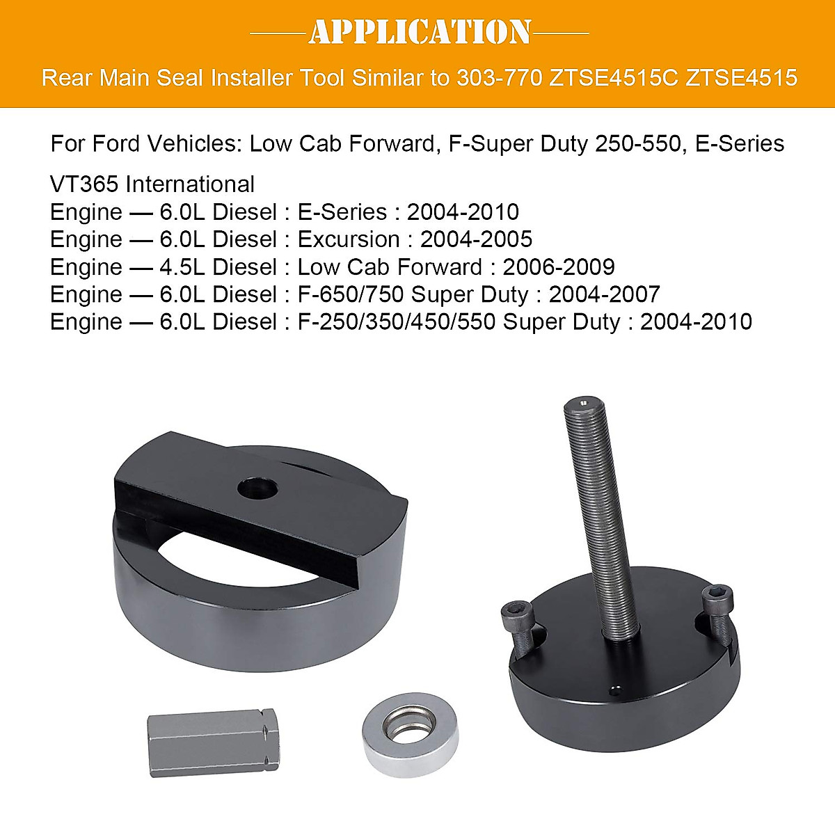 303-1259 Crankshaft Front Seal Installer Fits for Ford 6.4L Diesel and 303-770 Rear Main Seal Installer Tool Compatible with Ford 4.5L, 6.0L & 6.4L