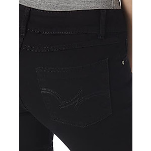 Wrangler Women's Western Mid Rise Stretch Boot Cut Jean, Black, 5W x 34L