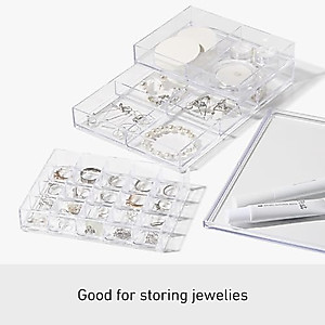 Like-It | MX-T10 | System Tray | Stackable Organizer | Drawer Organizer | A6 | 20 Divide |4.53" × 6.06" × 1.18" | Clear |