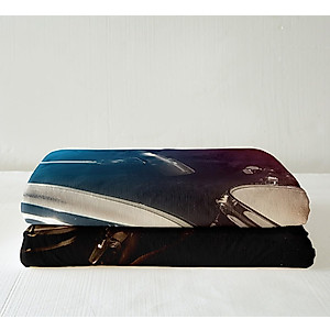 Drum Kit Fleece Throw Blanket 40"x50" Kids Rock Music Plush Blanket for Bed Sofa Couch Musical Instrument Sherpa Blanket Utra Soft Hip Hop Hippie Fuzzy Blanket Black Drum Room Decor Music