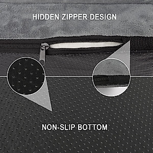 Bnonya Dog Bed, Dog Bed for Large Dogs, Bolster Pet Bed Couch with Removable Washable Cover, Egg Foam