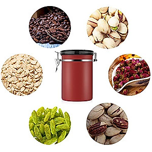 TOPINCN Gorgeous Coffee Canister Stainless Steel Airtight Container with Date Tracker,CO2-Release Valve,Storage Vault for Whole or Ground Coffee Bean,Keeps Your Coffee Fresh,1.8L