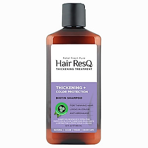 Petal Fresh Hair ResQ Color Protection Natural Thickening Biotin Shampoo for Thinning Hair, Locks in Color & Anti-Breakage, Vegan & Cruelty-Free, 12 fl oz