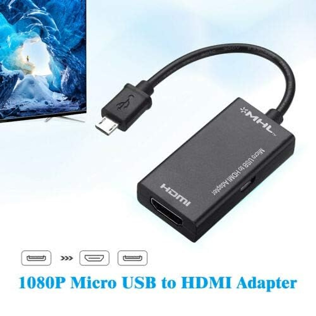 Fastsun MHL Micro USB to HDMI 1080P MHL HDTV Cable Micro USB 2.0 to HDMI Adapter for Android Phone Supports Video USA