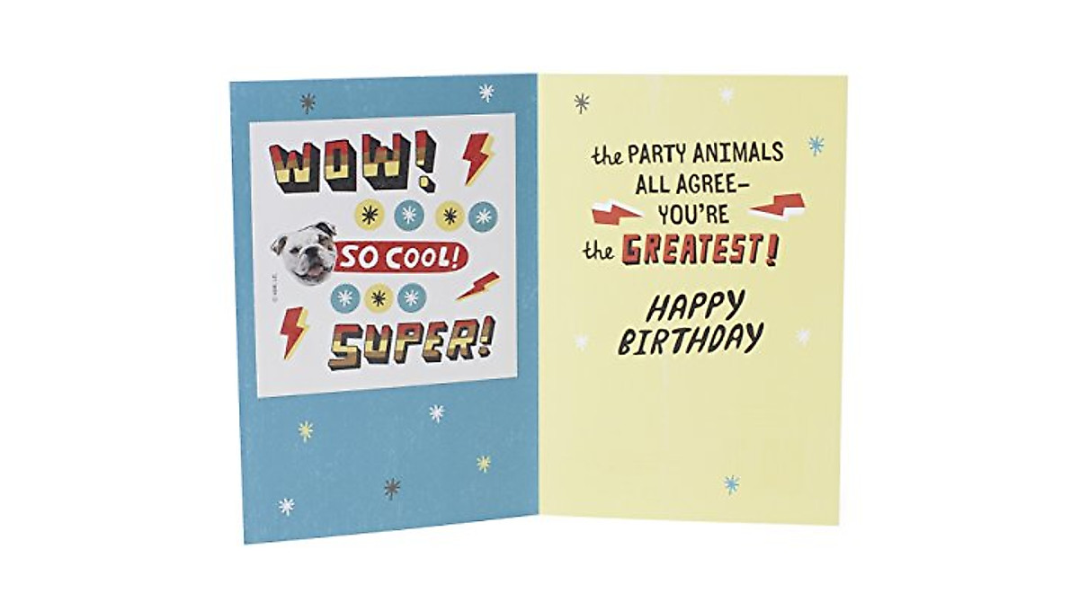 Hallmark Kids Birthday Card - Dog Party Fun & Stickers
