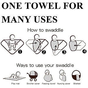 PEIPEIWU Baby Blankets, Security Blanket for Babies - Swaddle Adjustable Wearable Blanket, Newborn Accessories Set with Wooden Birth Announcement Card, Baby Blankets for Girls&Boys(Light Brown)