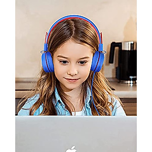 NIVAVA Kids Headphones, K8 Wired Headphones for Kids with Adjustable Headband, 3.5 MM Jack for School, Foldable On-Ear Headset for Amazon Kindle, Fire Boys Girls Children, Tablet Cellphones Airplane