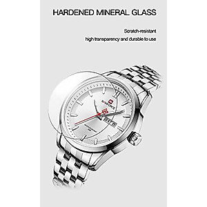 NAVIFORCE Luxury Business Wrist Watches Minimalist Auto Day-Date Calendar Display Stainless Steel Waterproof Watch for Men Japan Movement