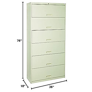 Datum Storage Stak-N-Lok 100 series 6H open shelf With Receding Doors and locking cabinet, 36", Light Gray