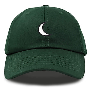 DALIX Waning Crescent Moon Hat Mens Womens Astrology Baseball Cap Dark Green