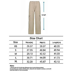 QYANGG High Waist Cargo Pants Women Stretch Baggy Cargo Pants Women Multiple Pockets Relaxed Fit Straight Wide Leg Y2K Pants Khaki