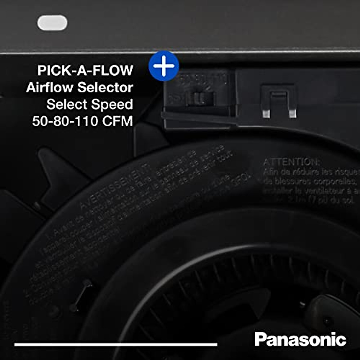 Panasonic FV-0511VFL1K WhisperFit DC Retrofit Ventilation Fan with Light, Dimmable and Adjustable Color Temperature Light, 50, 80 or 110 CFM